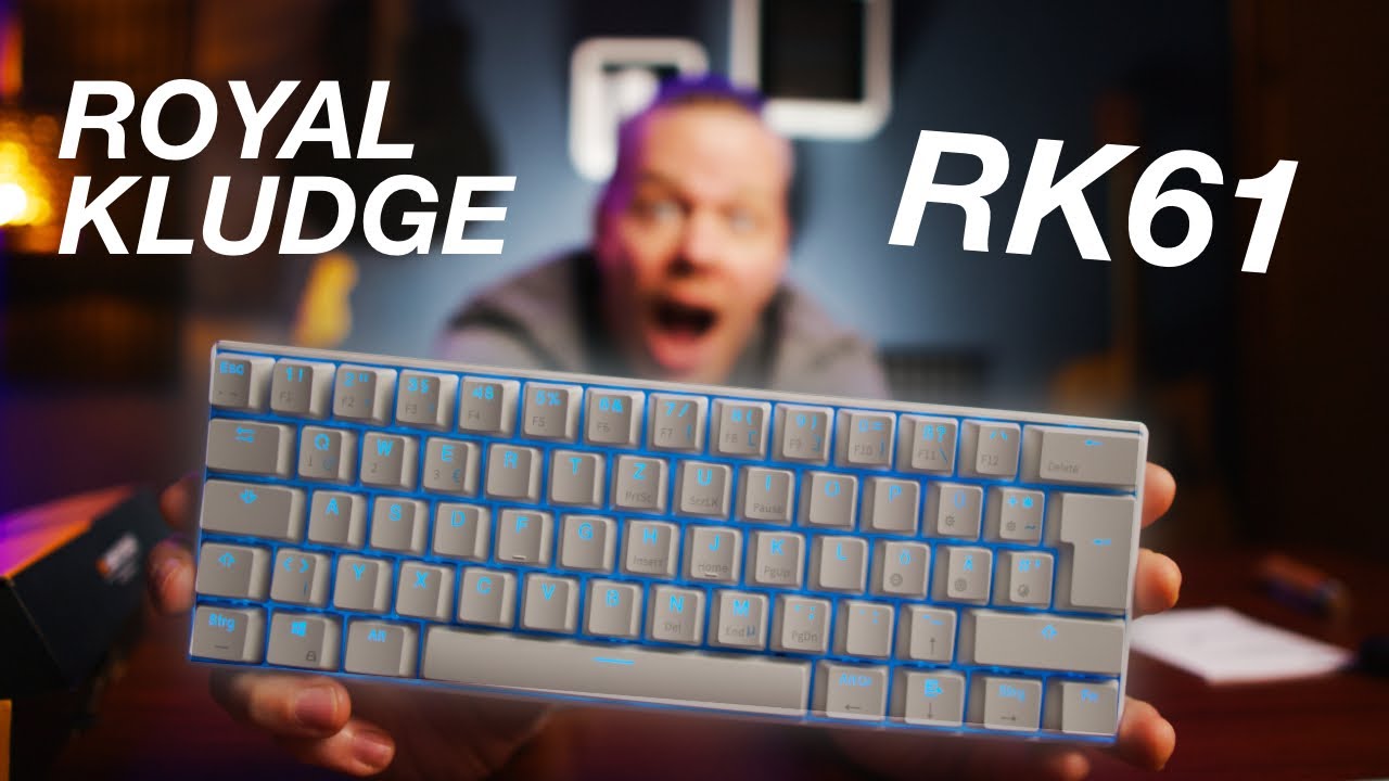 ROYAL KLUDGE RK61 - deutsches Layout - brown switches - PBT Caps - YouTube