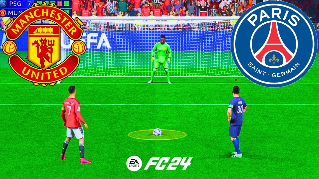 MANCHESTER UNITED VS PSG ! RONALO V MESSI ! FIFA 24 PENALTY SHOOTOUT ...