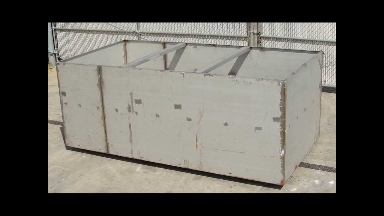 1650 gallon stainless steel rectangular tank - YouTube