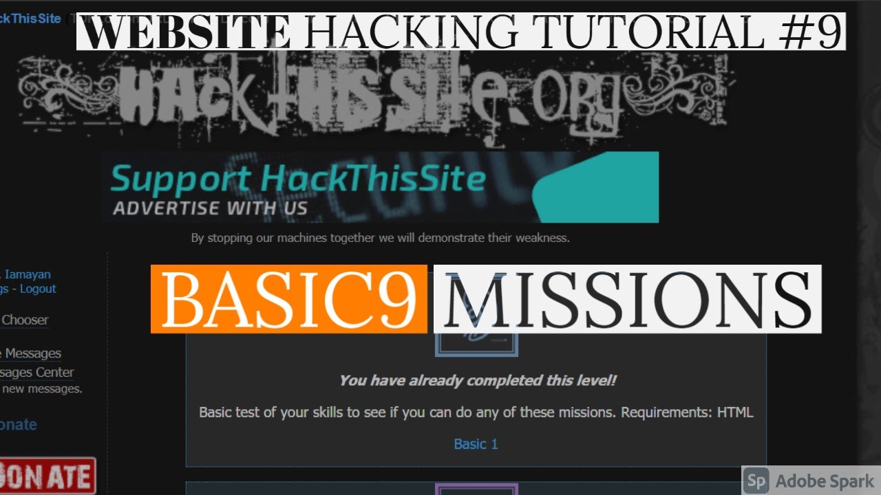 HACK THIS SITE BASIC 9 MISSION || HTS TUTORIAL || Techno Ayan || - YouTube