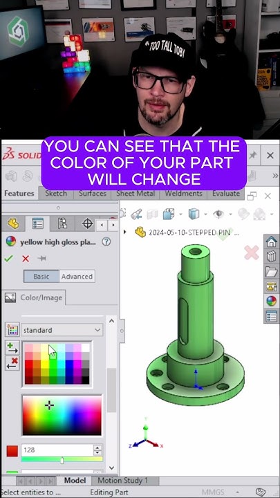 QUICK CHANGE part colors #solidworks #appearance #realview #swatch # ...