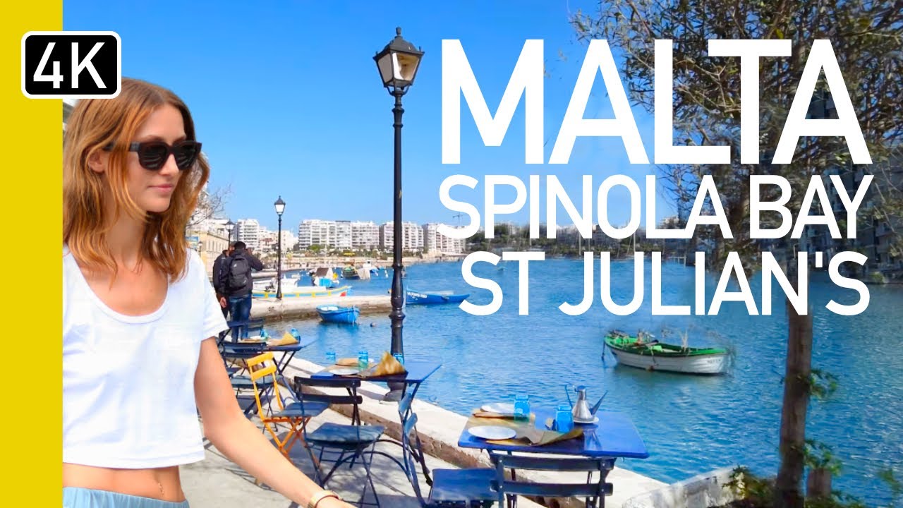 St Julians Bay, Malta | A walk around beautiful Spinola Bay in St Julian's - YouTube