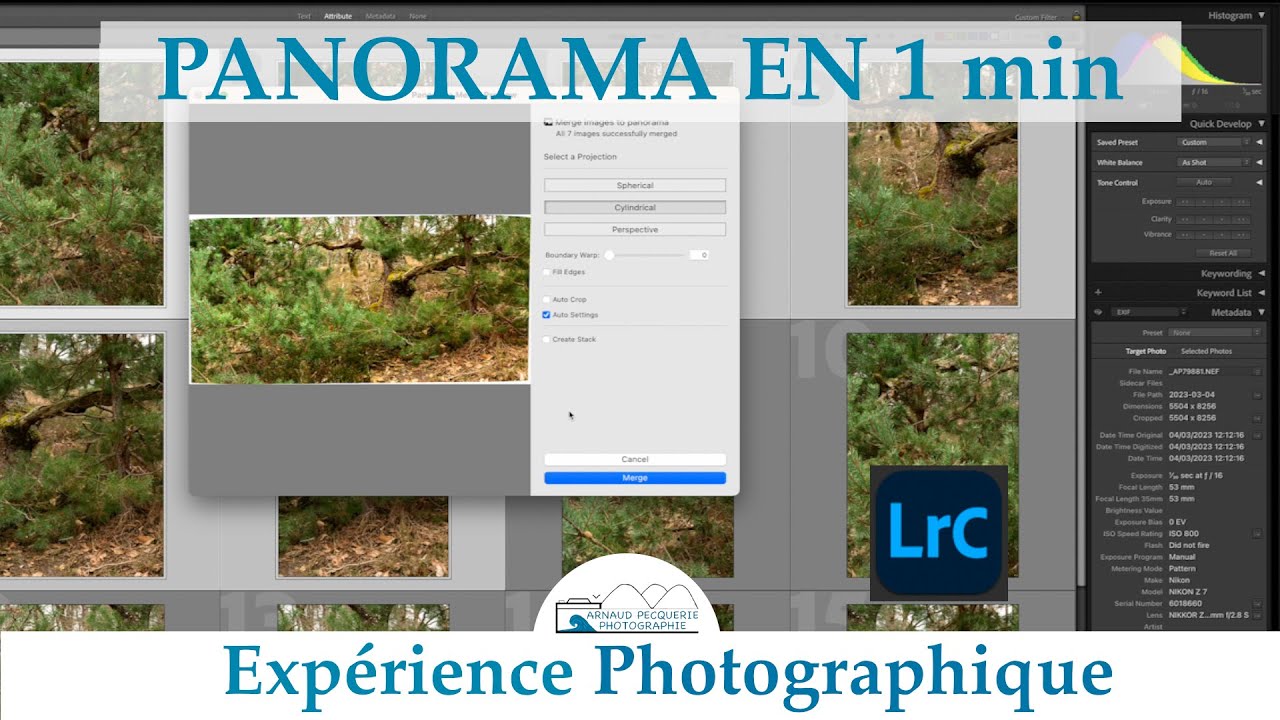 Faire un panorama dans Lightroom en une minute - YouTube