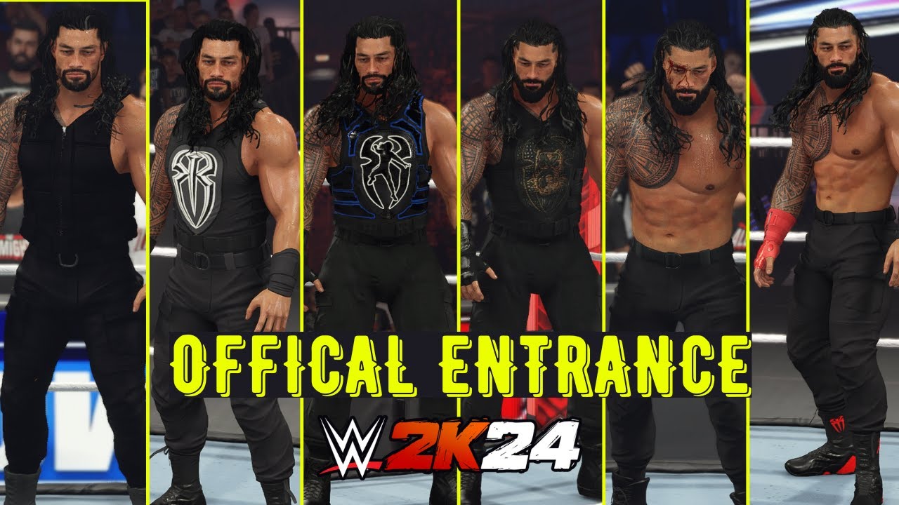 WWE 2K24 Roman Reigns Full Official Entrance - YouTube