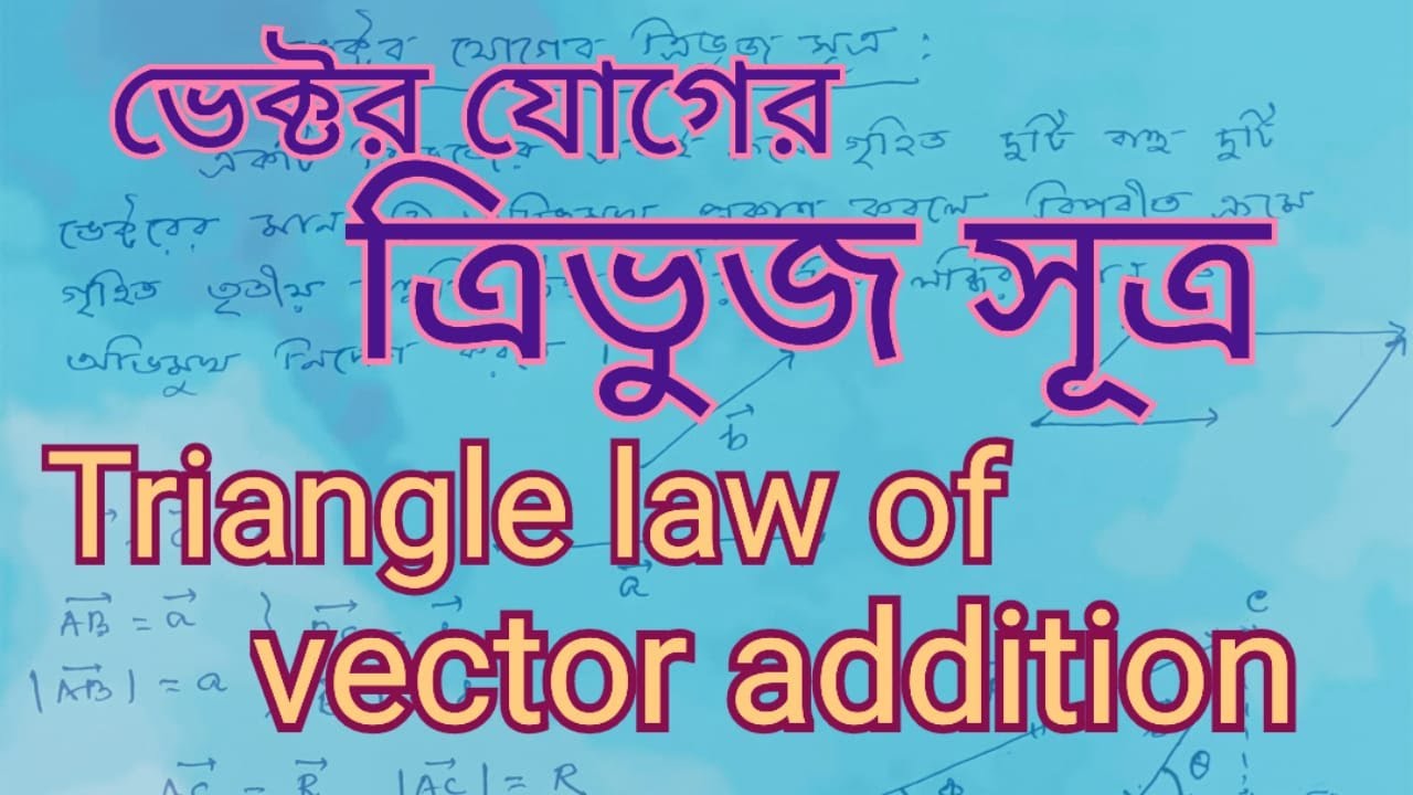 Triangle law of vector addition || ভেক্টর যোগের ত্রিভুজ সূত্র || class ...
