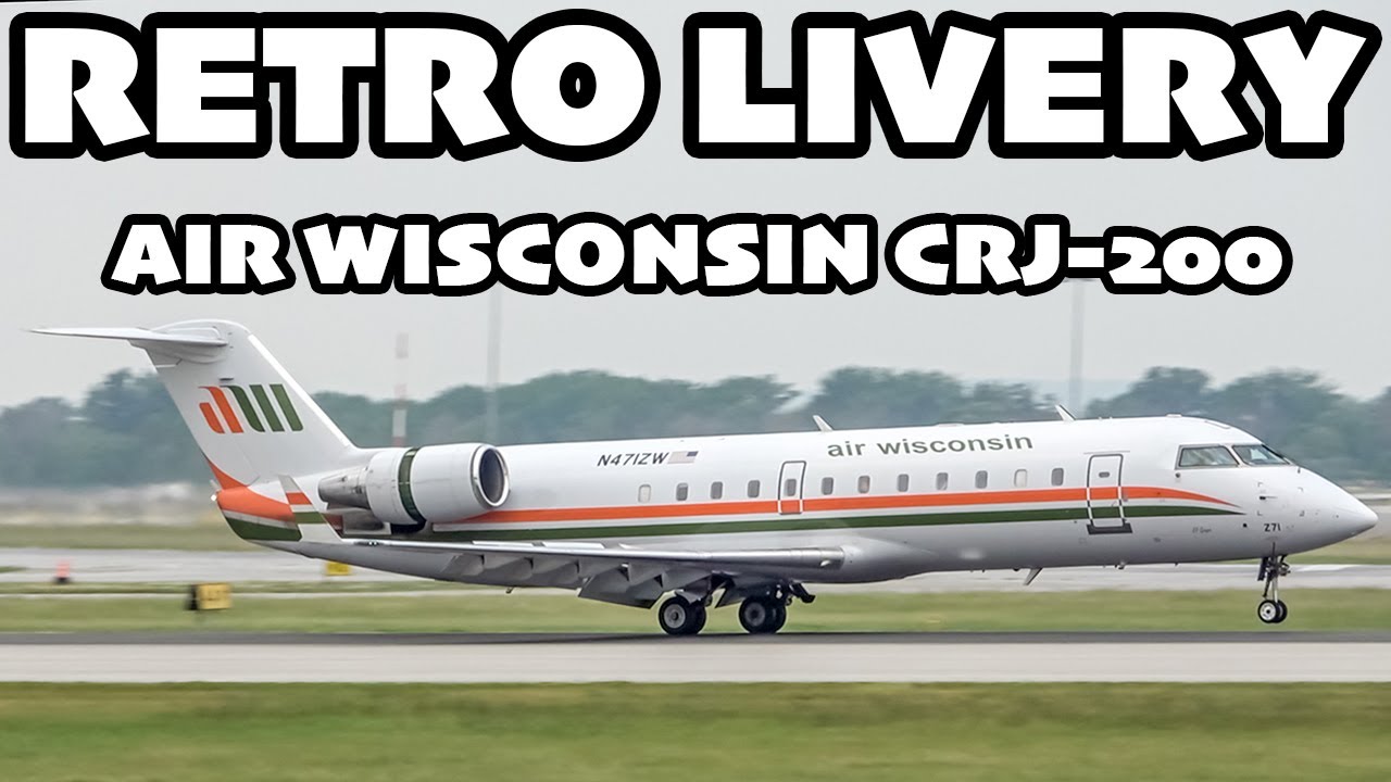 NEW RETRO LIVERY! Air Wisconsin RETRO JET CRJ-200LR in Montreal (YUL ...