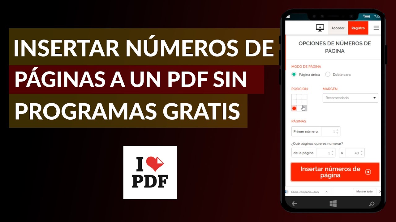 Cómo Enumerar o Insertar Números de Páginas a un PDF Sin Programas ...