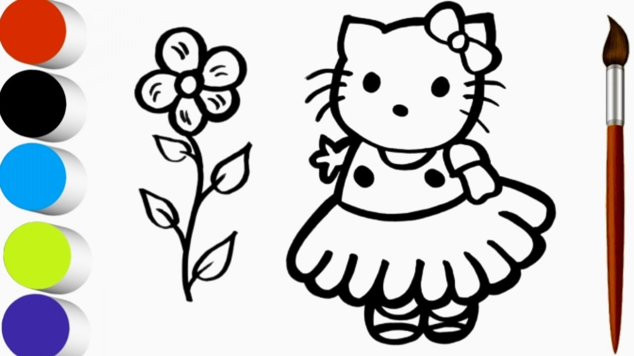 Beautiful Hello Kitty Drawing, Painting and Coloring For Kids and ...