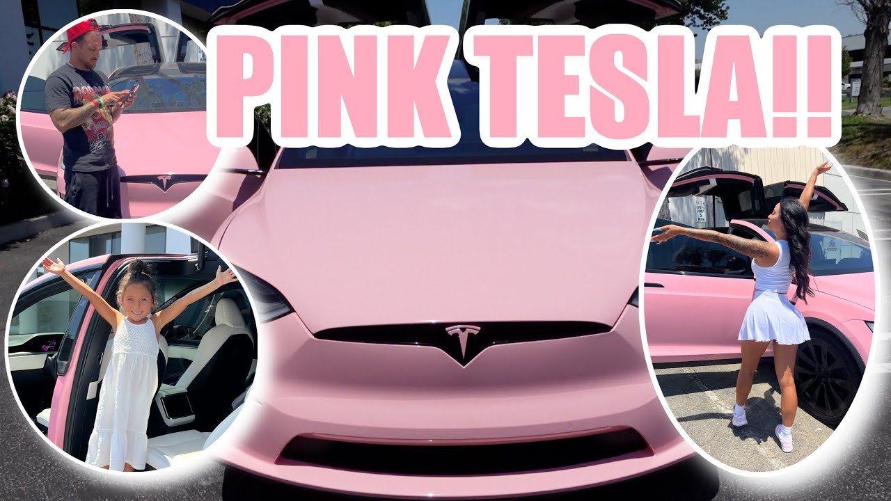 MARIA'S PINK TESLA REVEAL!! - YouTube