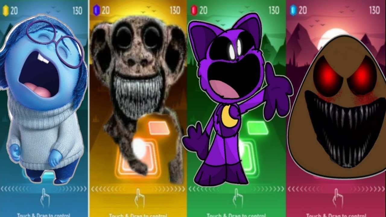 Inside Out 2 🆚 Zoonomaly 🆚CatNap 🆚Pou🎶 Tiles Hop EDM Rush - YouTube