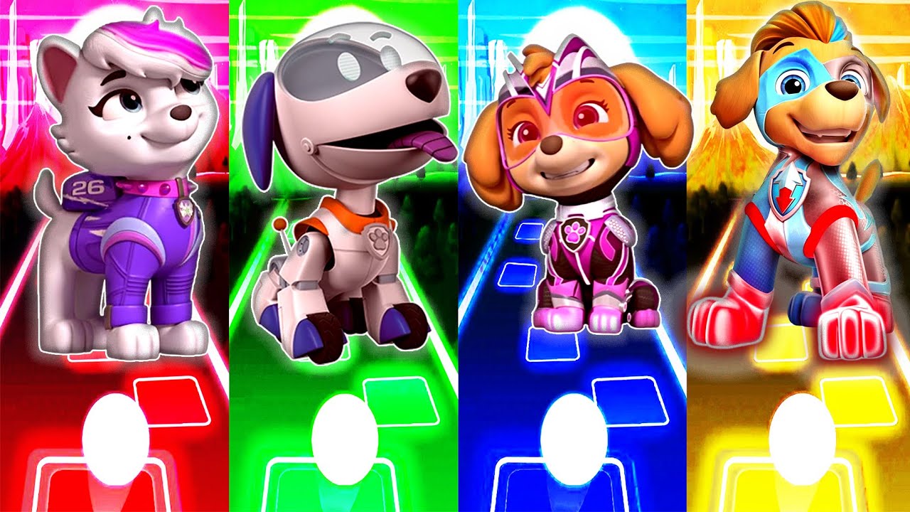 Roxi vs Robo Dog vs Skye vs Paw Patrol Tuck | Tiles Hop EDM Rush - YouTube