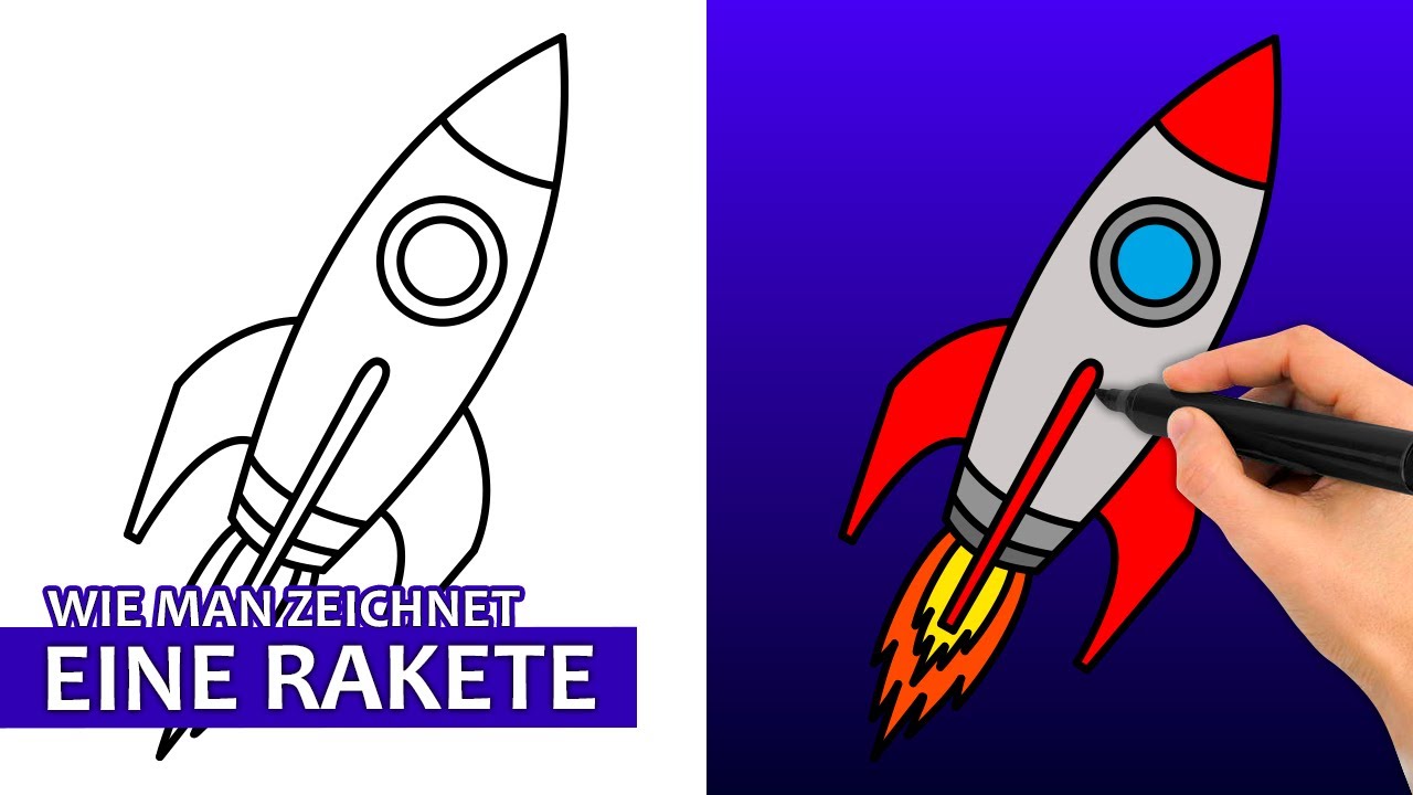 Wie Man Eine Rakete Zeichnet (Einfaches Zeichentutorial) - YouTube