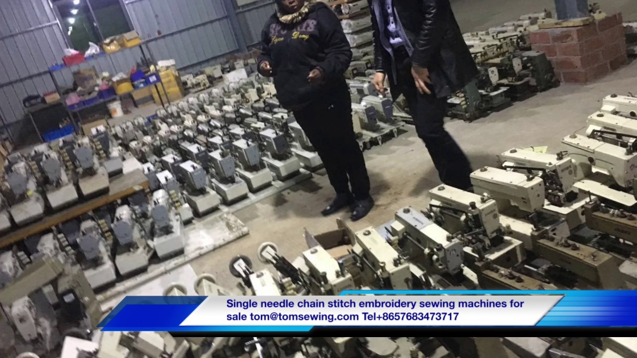 single needle chain stitch embroidery machine for sale - YouTube