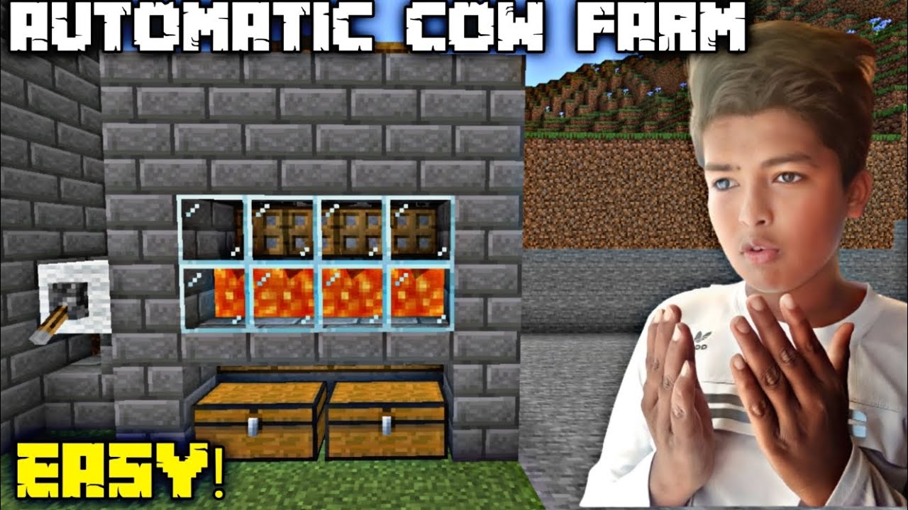 Easiest Minecraft Automatic Cow Farm 1.19! #15 (Java & Pocket Edition ...