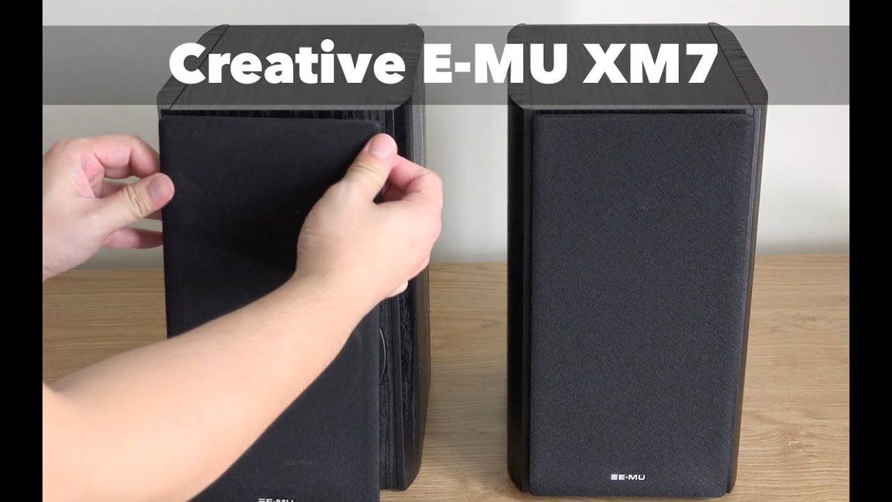 Creative E-MU XM7 Passive Bookshelf Speakers Unboxing (Black Wood Grain ...