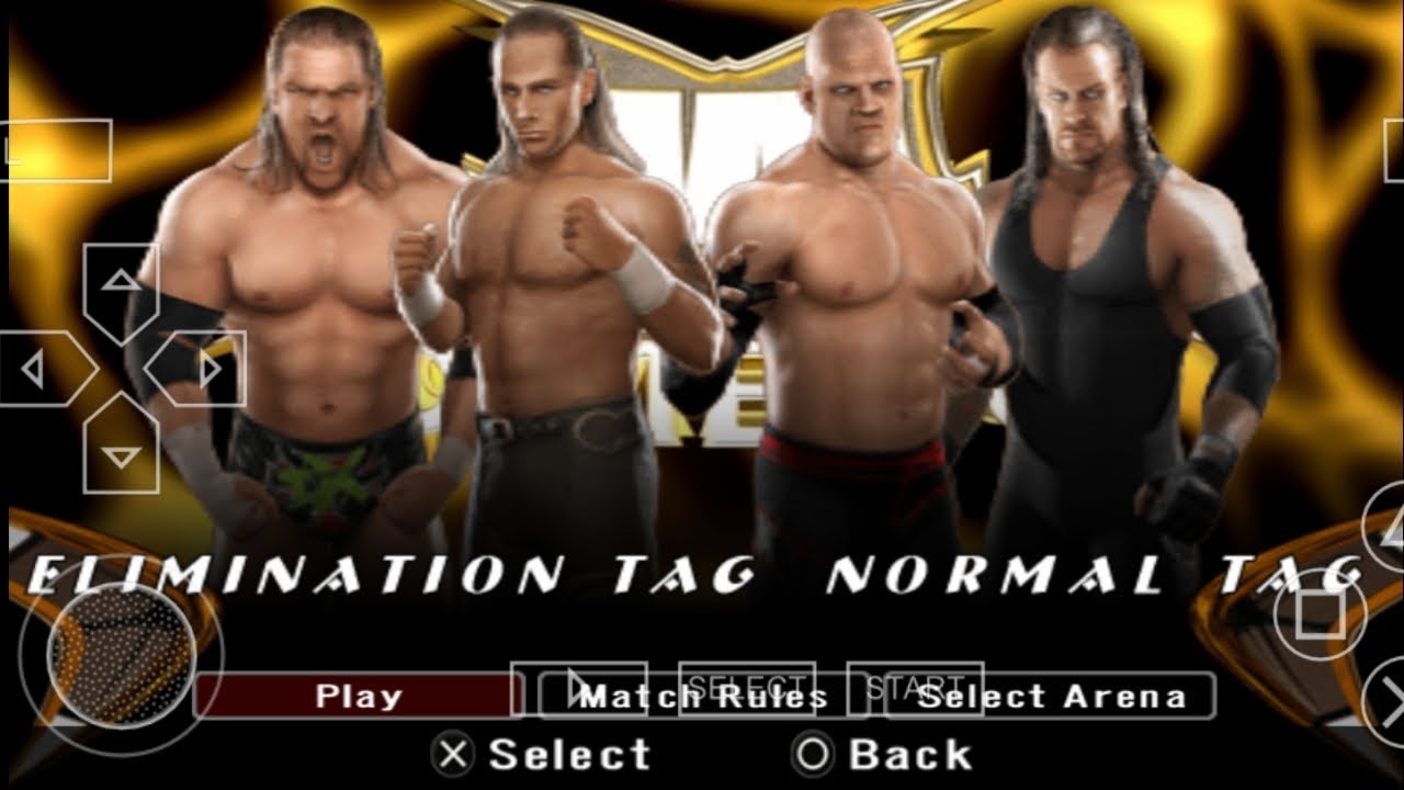 WWE PSP 2008 game PSP mobile game TRIPLE H SHYAM MICHAEL 2VS2 ...
