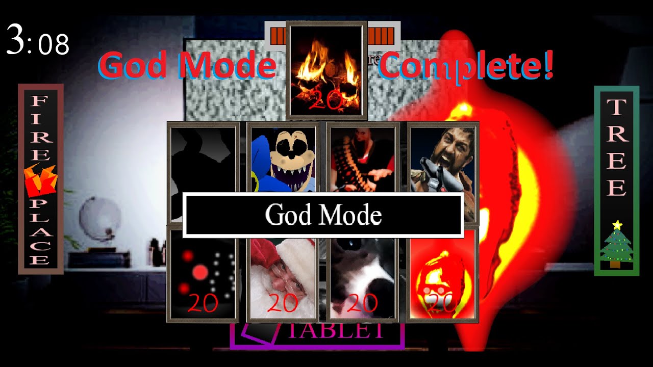 FNaF 3AM in the Living Room: I beat God Mode! (9/20 Mode) - YouTube