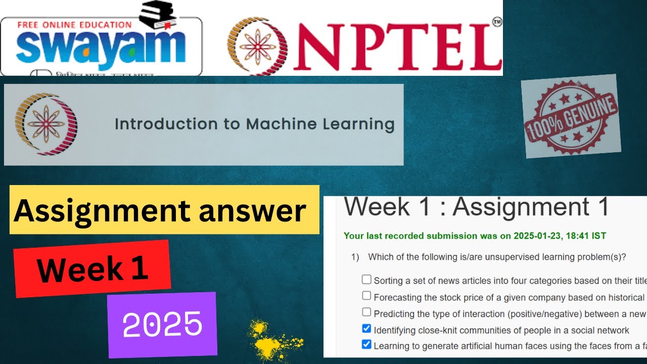 Nptel Introduction To Machine Learning Week 1 Assignment 1 Answers