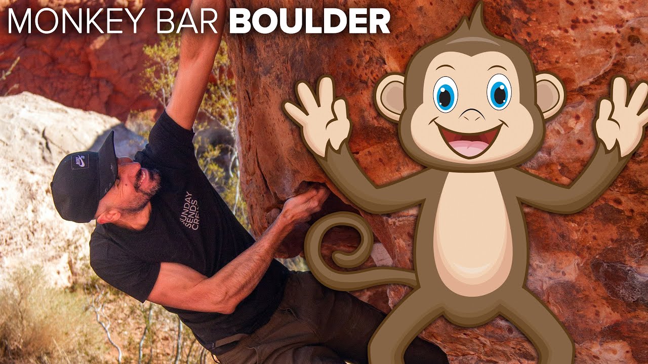 Monkey Bar Boulder Warmup - Kraft Boulders - Red Rock - Las Vegas, NV - YouTube