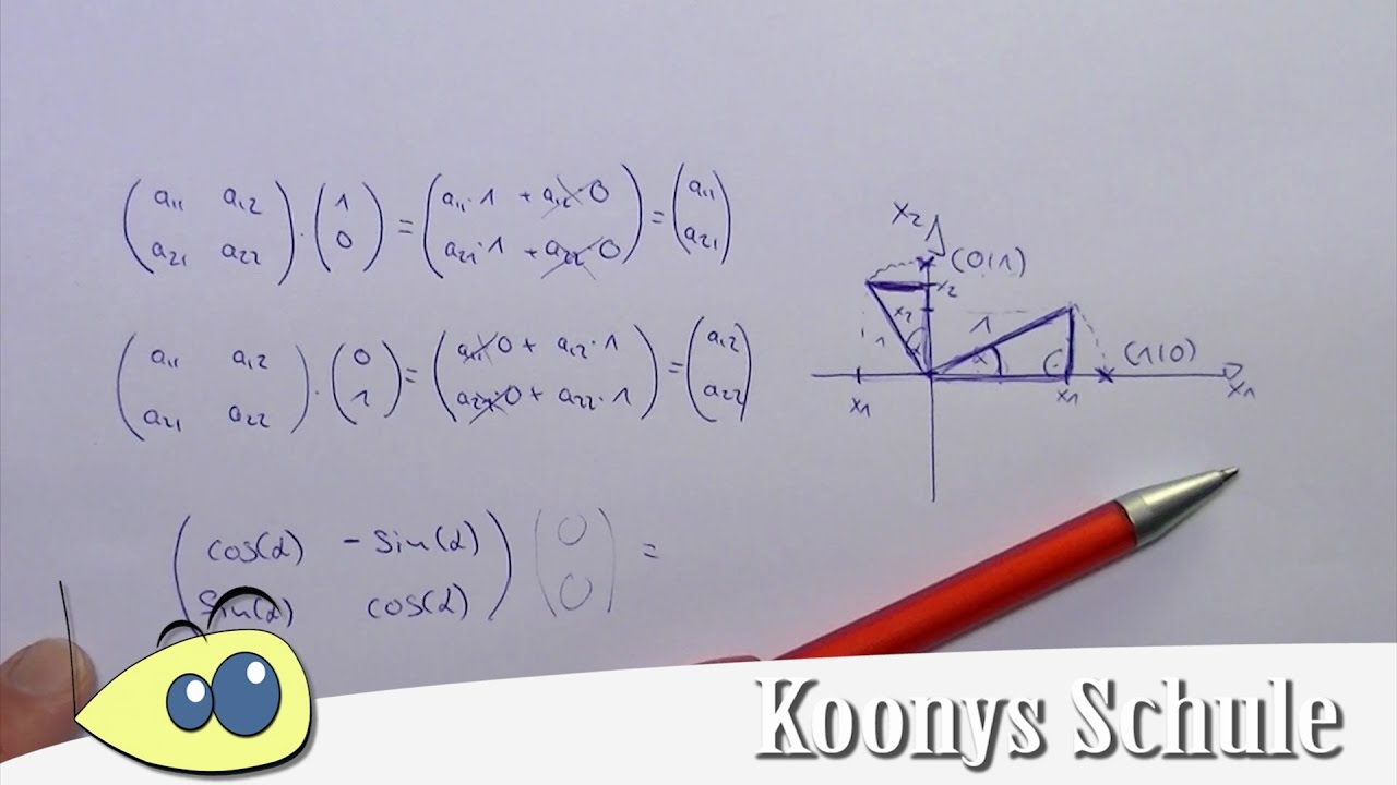 Drehmatrix, schnelle Herleitung - YouTube
