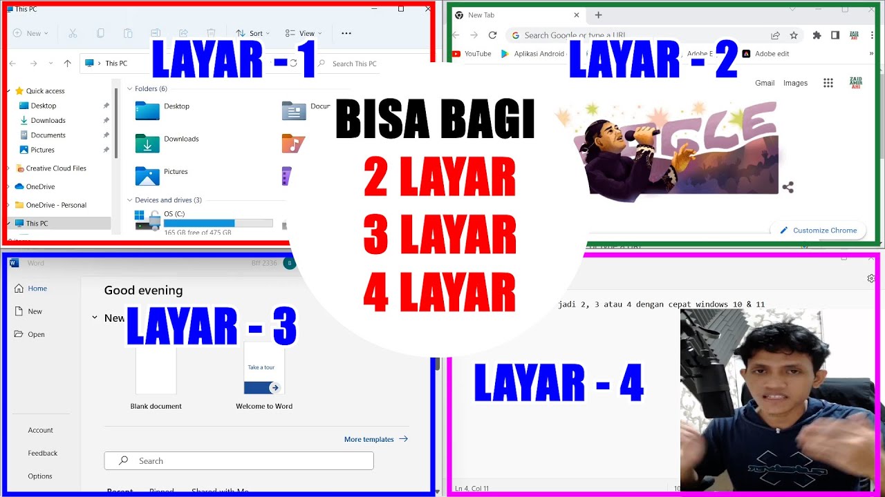 Cara Bagi Layar Laptop Jadi 2, 3 atau 4 Dengan Cepat Windows 10 & 11 ...