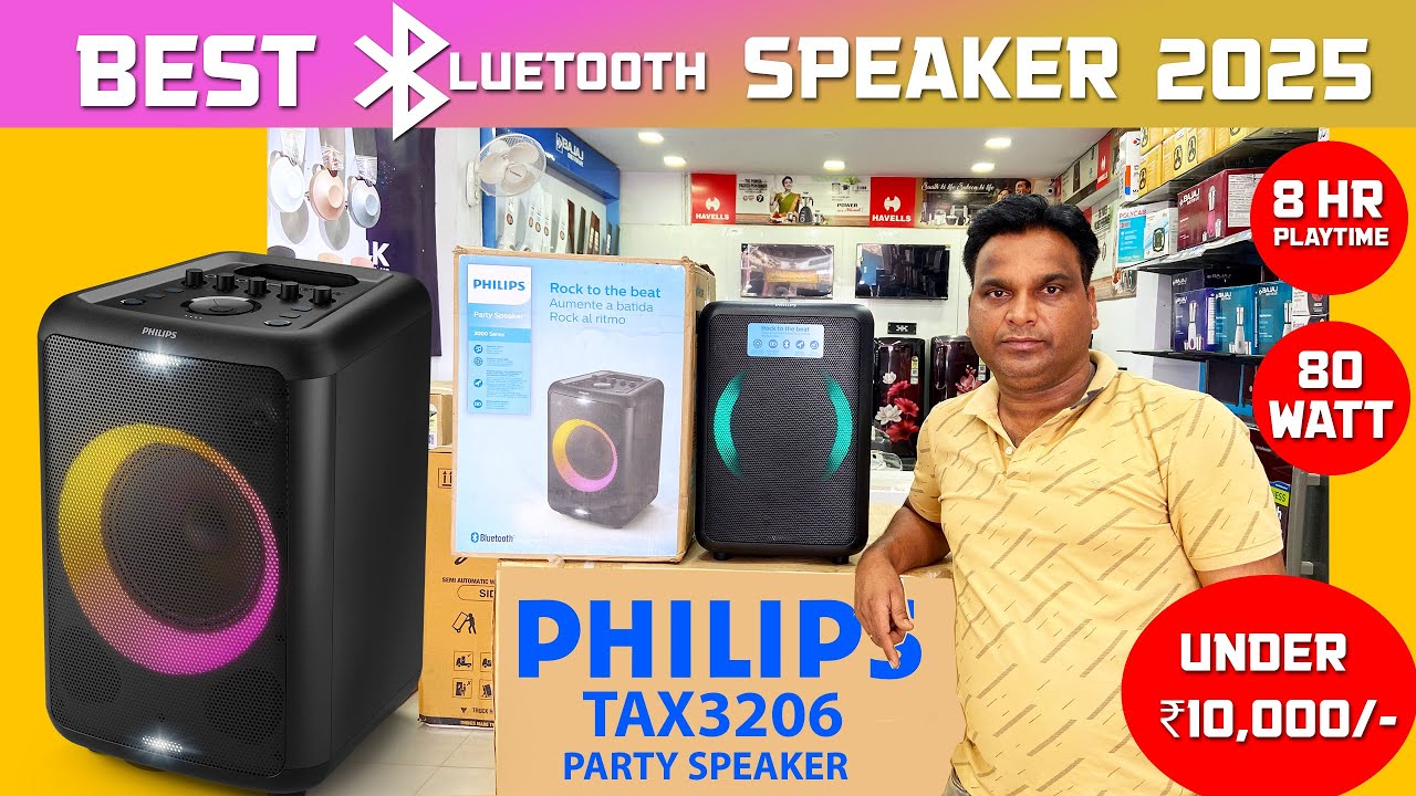 PHILIPS TAX3206/94 II 80W II BLUETOOTH PARTY SPEAKER II 8 HR BACKUP II ...