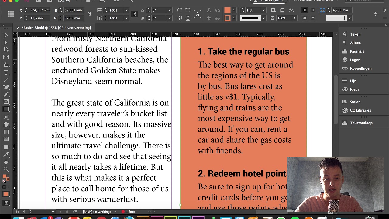 #3 InDesign - Basics - Een kader plaatsen, werken met lagen - YouTube