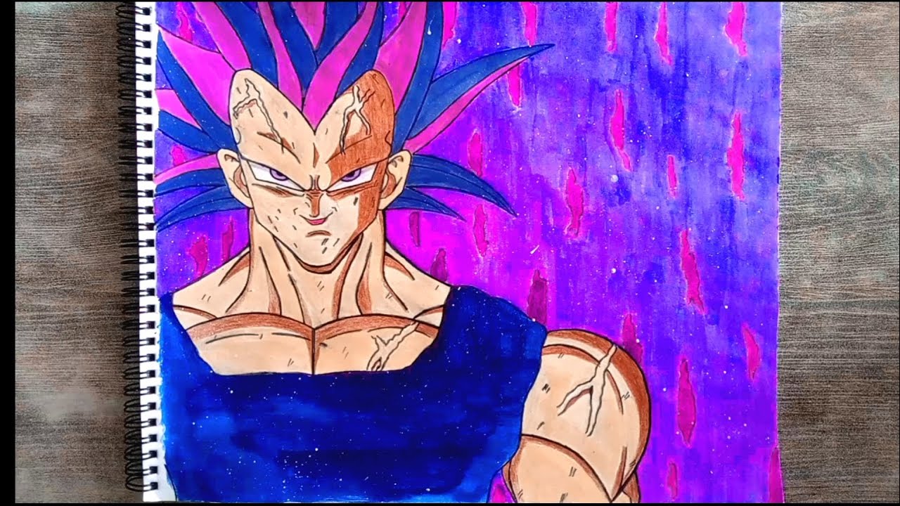 How To Draw And Colour Vegeta Ultra Ego | Dragon Ball Z Anime Art - YouTube
