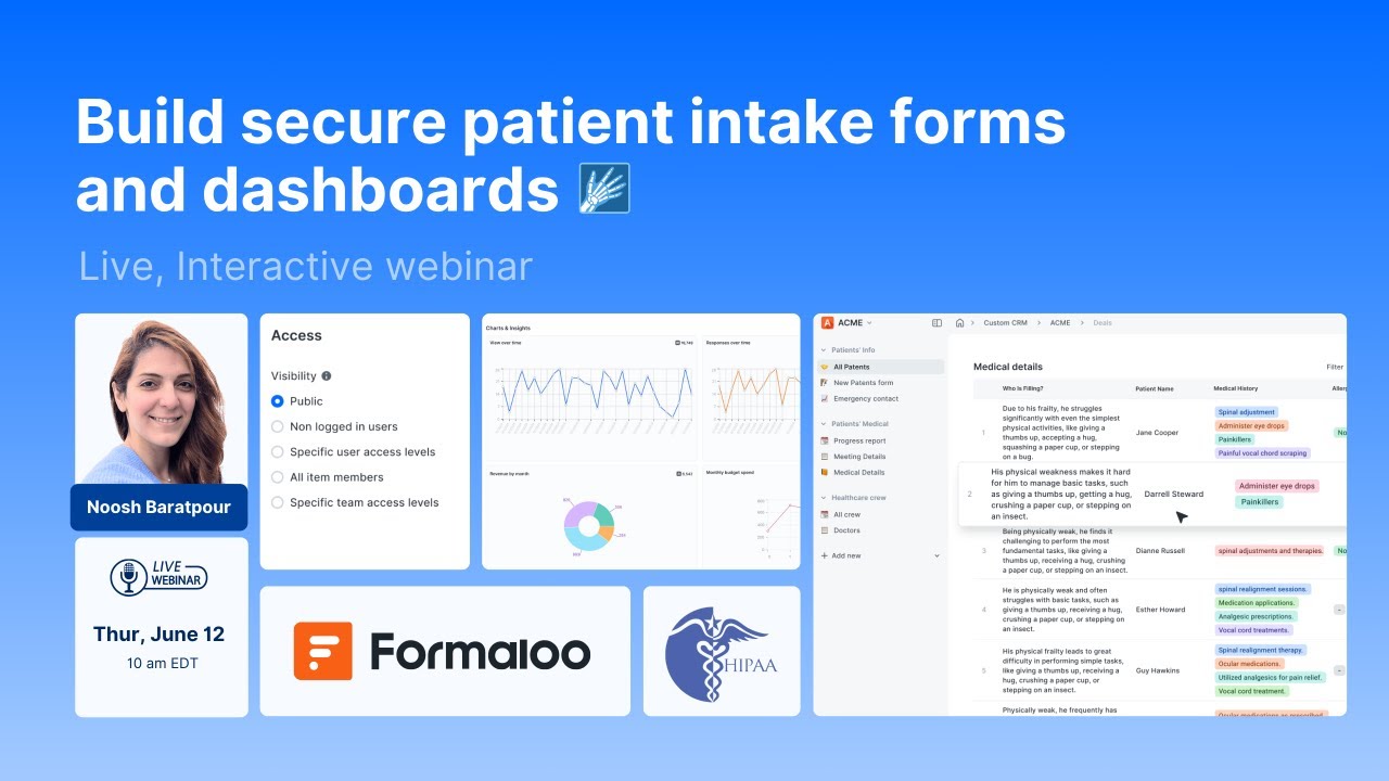 How to create patient intake forms & dashboards – HIPAA-ready, zero ...