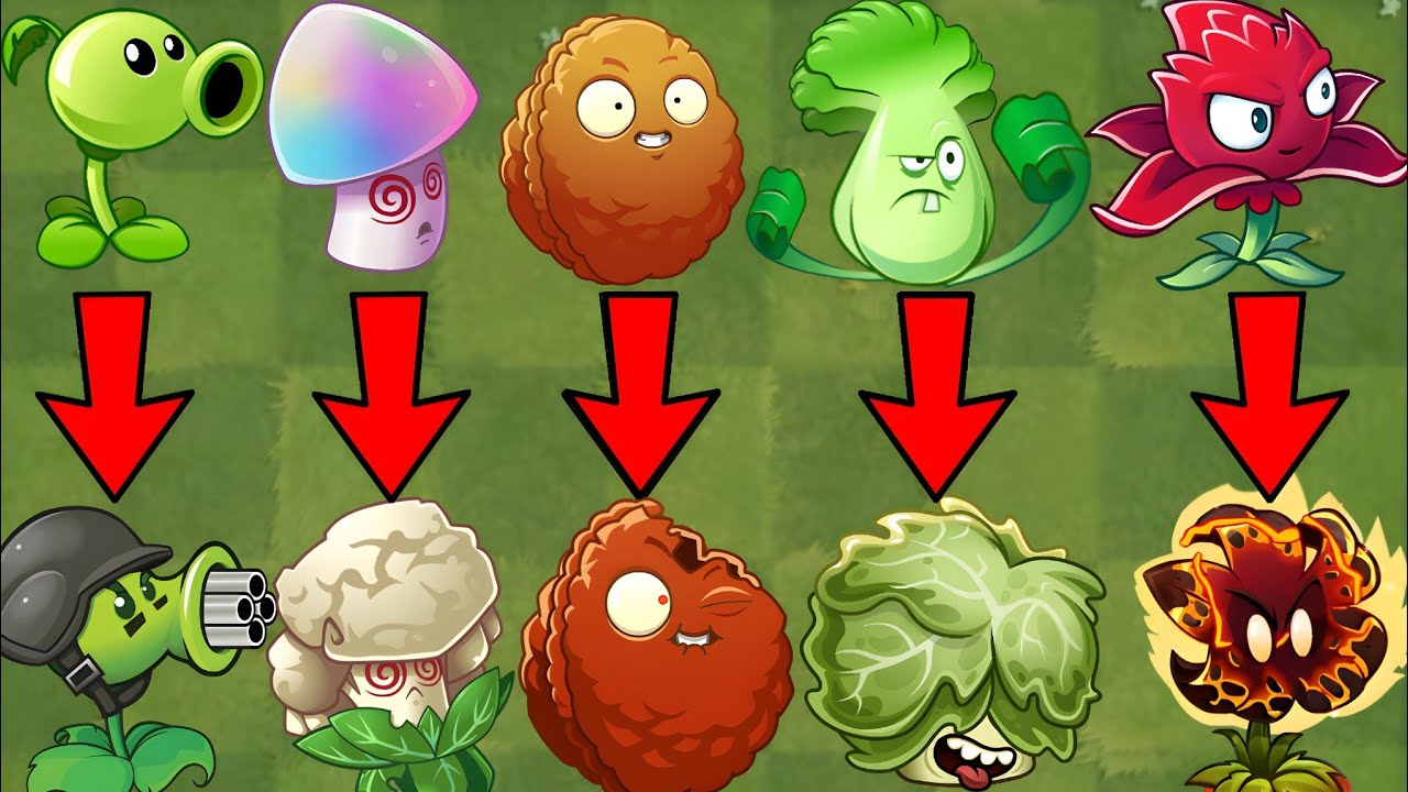 Pvz2 Challenge - Plants and their evolution vs Team zombies - YouTube