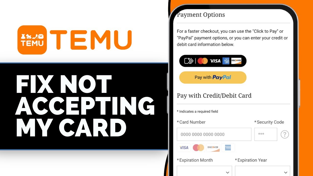 How to Fix Temu Not Accepting My Card (2025) - YouTube