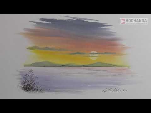 Paint a Gorgeous Watercolour Sunset with Matthew Palmer - YouTube