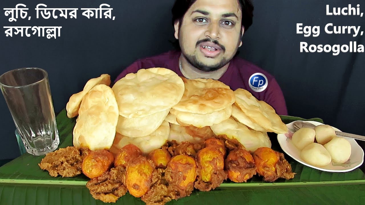 LUCHI EGG CURRY EATING | LOOCHI DIM KOSHA KHAWA DAWA | LUCCI ANDA KARI ...
