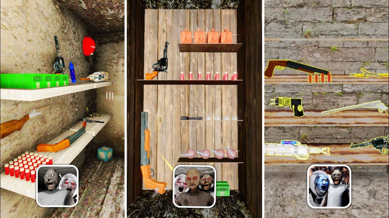 Granny 1 2 3 All Remakes With Weapon Room And Unlimited Weapons ...