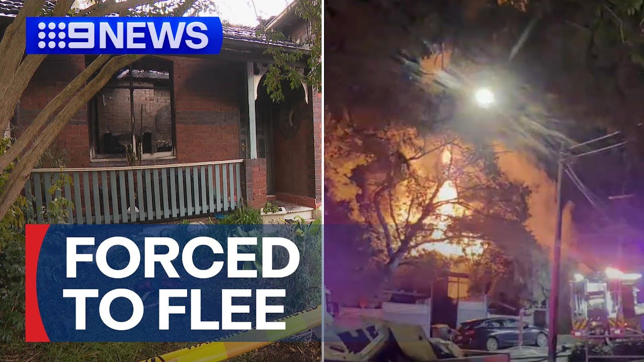Family escapes serious harm after house fire | 9 News Australia - YouTube