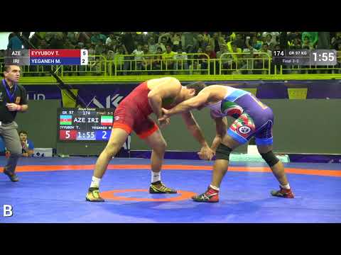 BRONZE GR - 97 kg: T. EYYUBOV (AZE) v. M. YEGANEH (IRI)