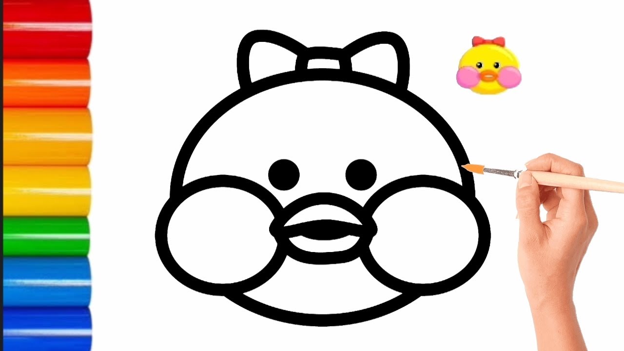 belajar, cara menggambar paper duck untuk anak dan pemula,/// how to ...