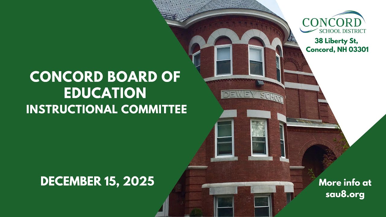 Concord Board of Education Instructional Committee | 12-15-25 - YouTube