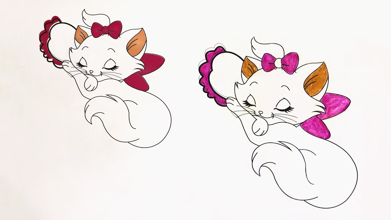How to Draw a Cat 🎀Marie from Aristocats | Easy drawing ideas - YouTube
