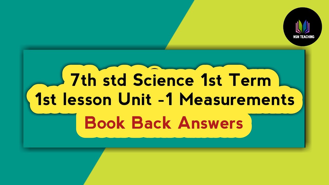 7th Std Science measurements Book back answers Unit 1term1|| Samacheer ...