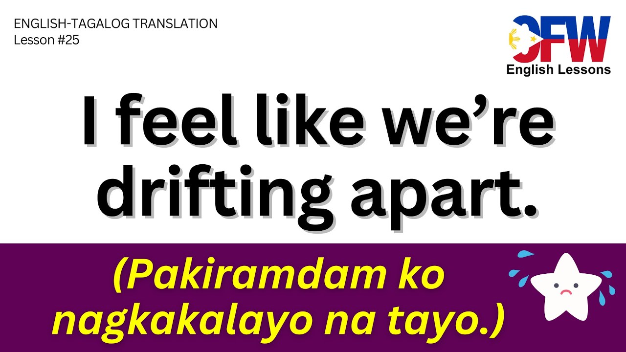 English-Tagalog Translation (Lesson 25) | OFW ENGLISH LESSONS - YouTube