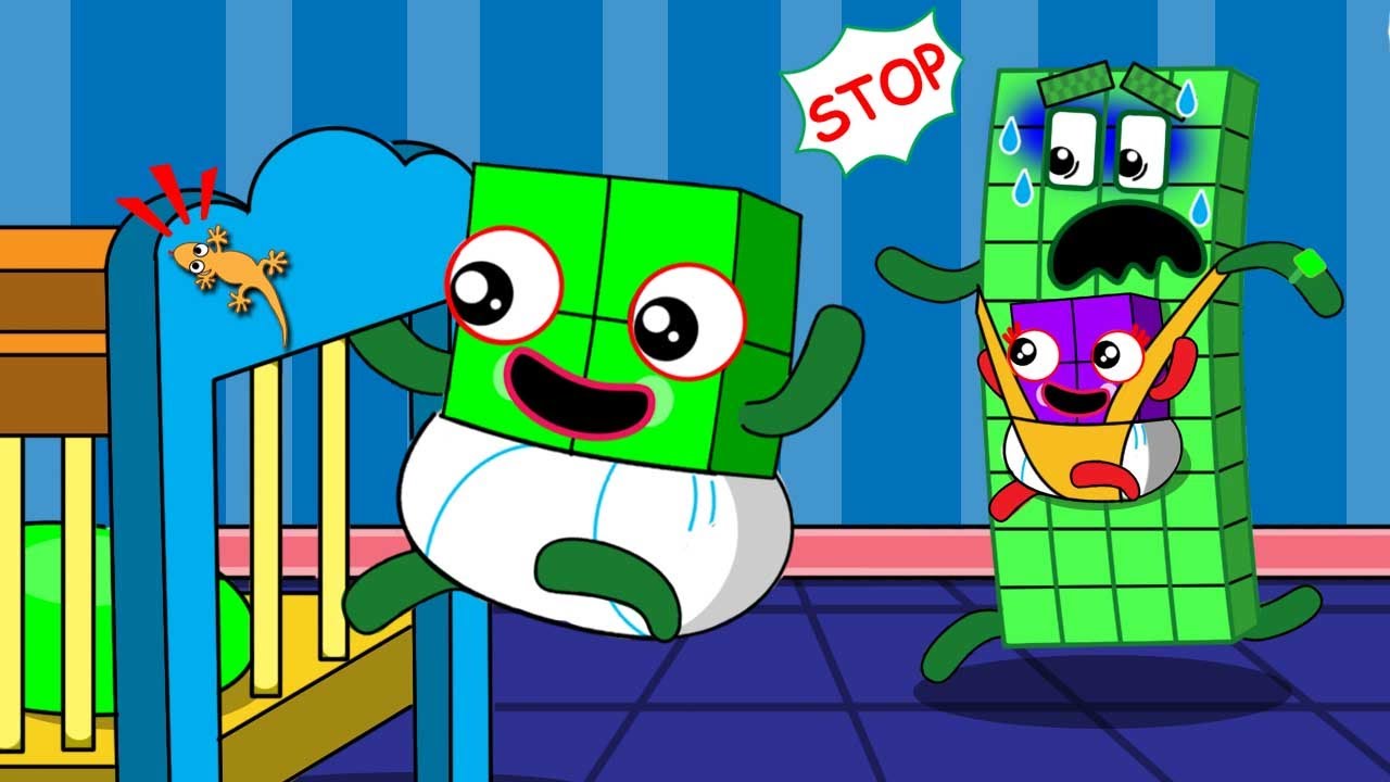 OMG, It's Dangerous! Numberblocks 6 Boy Hanging on The Bed l ...