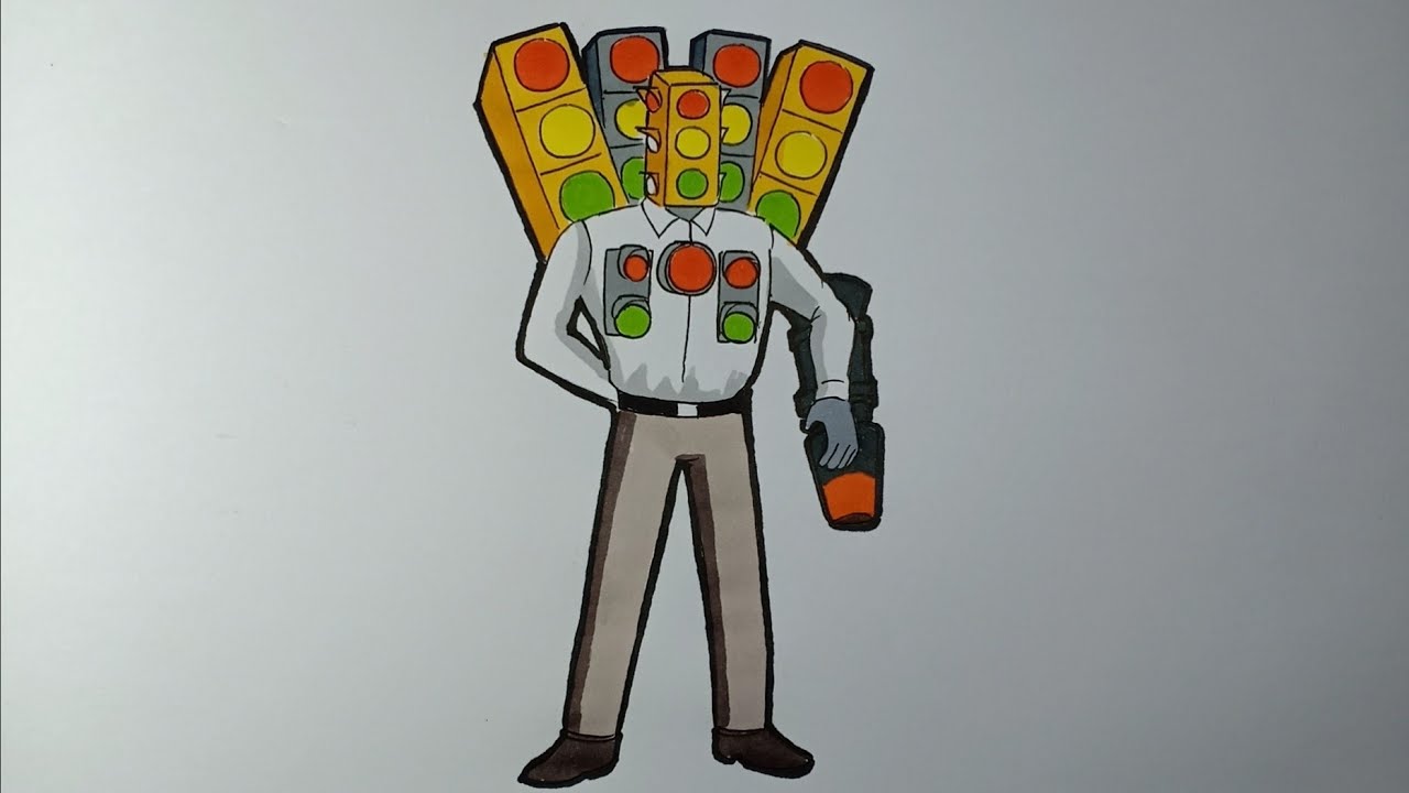 Drawing mecha traffic light man in Friday night funkin - YouTube