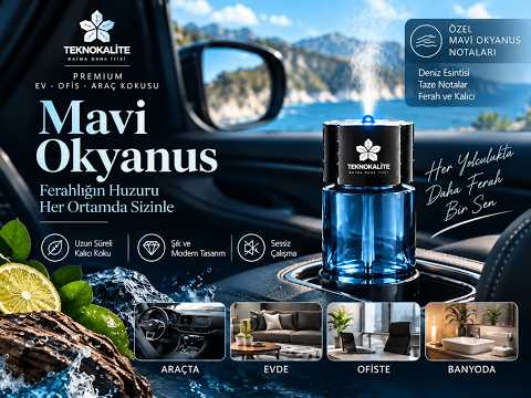 AirMist D5 Ultrasonik Aroma Difüzörü Mavi Okyanus – Akıllı Elektronik Koku Makinesi, Araç Ev Ofis