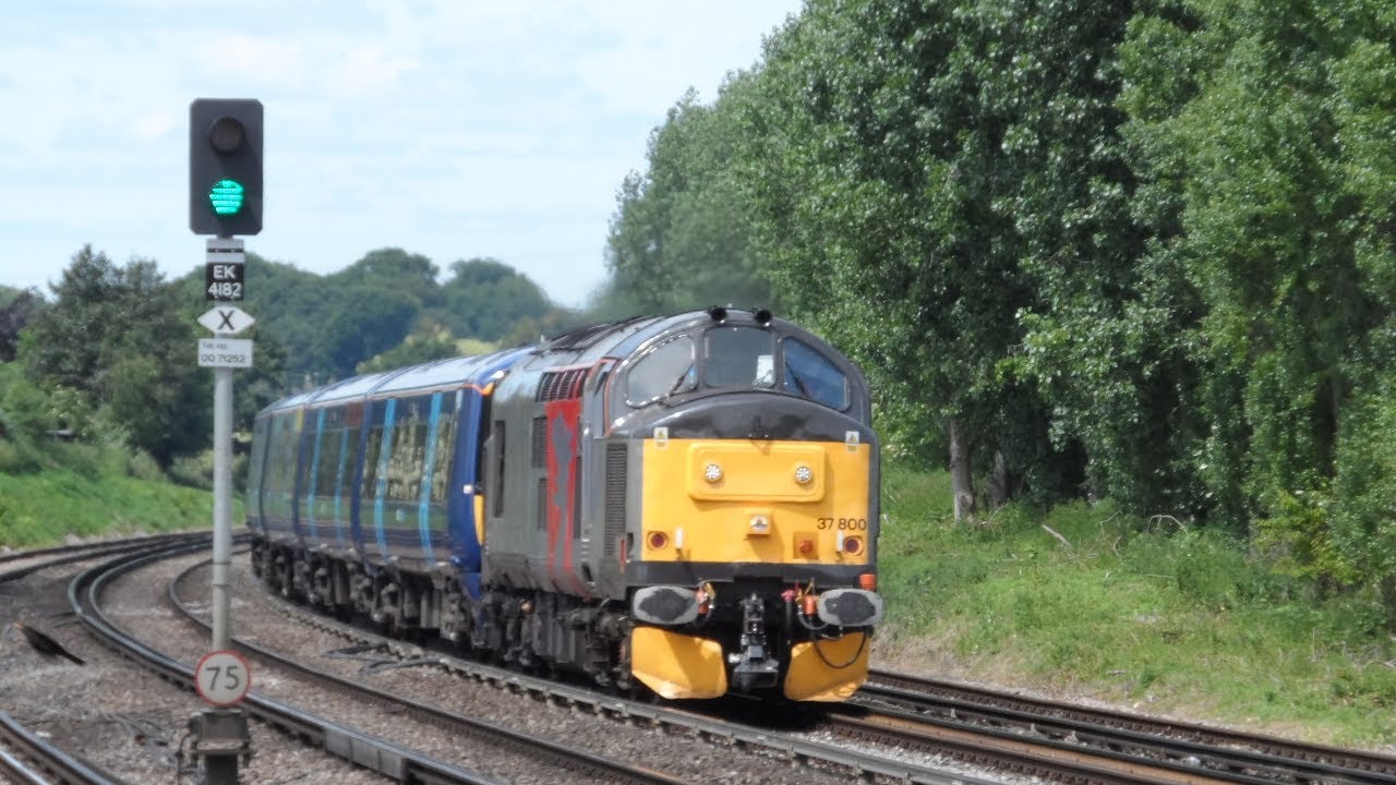 ROG Class 37800 at Newington, Broadstairs & Pluckley. 3/6/17 - YouTube