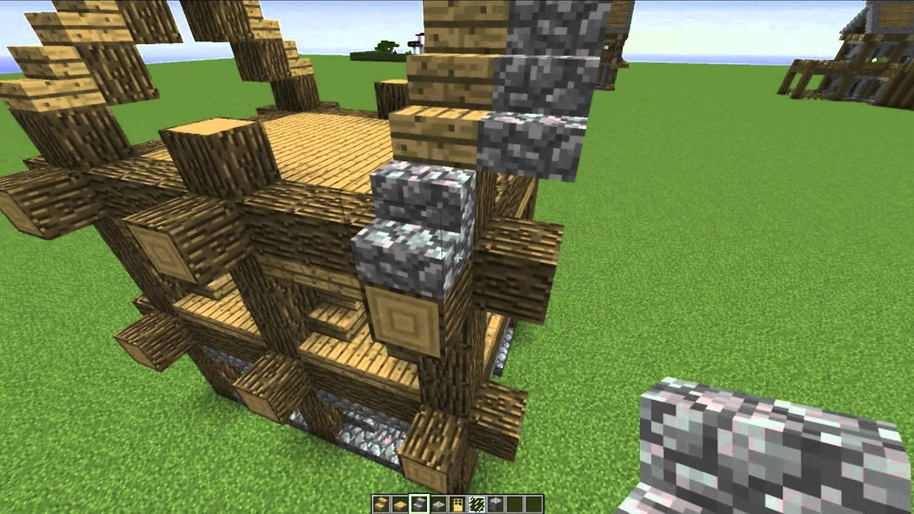 Mooi en simpel huis van alleen Cobblestone & Oakwood - Minecraft - YouTube