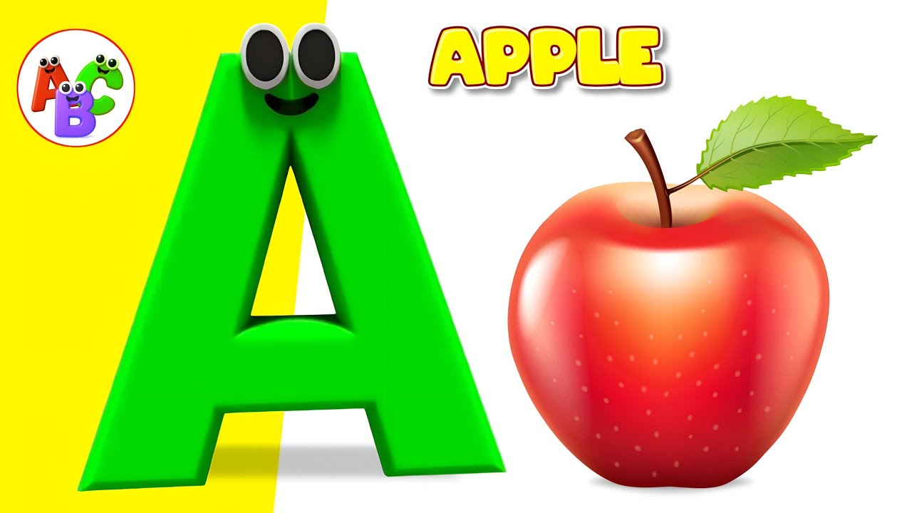 A Is for Apple 🍎 | A Aa Apple | ABC Phonics Song for Kids | Nursery ...