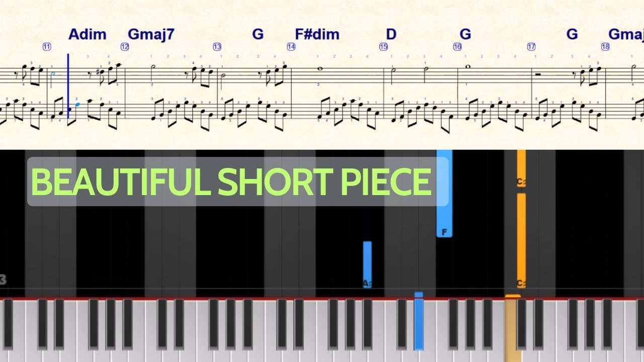 BEAUTIFUL SHORT PIECE PIANO - YouTube