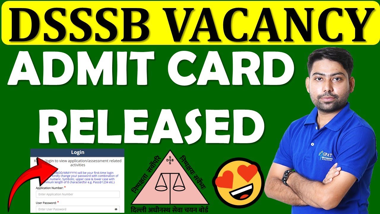 DSSSB VACANCY ADMIT CARD RELEASED ️😍DSSSB PHARMACIST EXAM DATE | DSSSB ...