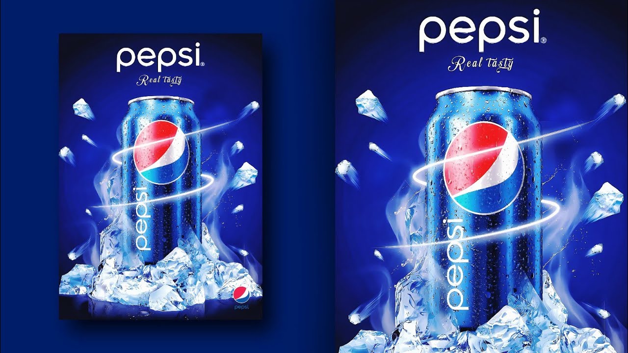 How To Create Pepsi Drink Advertisement Poster Design | PixelLab ...